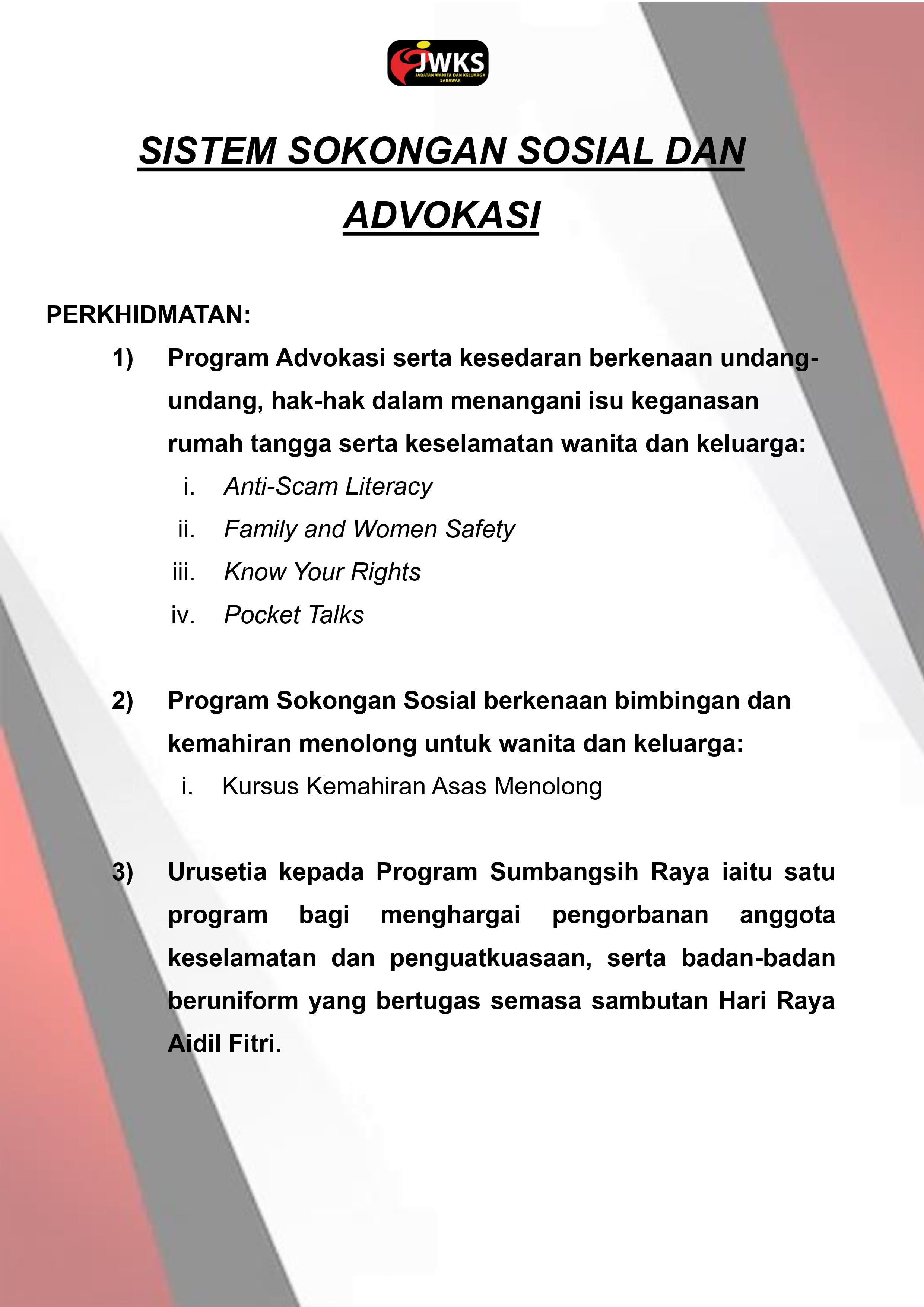 BAHAGIAN SISTEM SOKONGAN SOSIAL DAN ADVOKASI - Laman Web Rasmi Jabatan ...